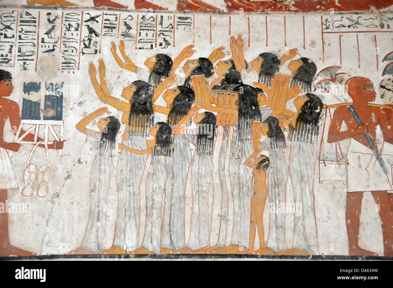 Women mourning the passing of the head of the household, the widow at ...