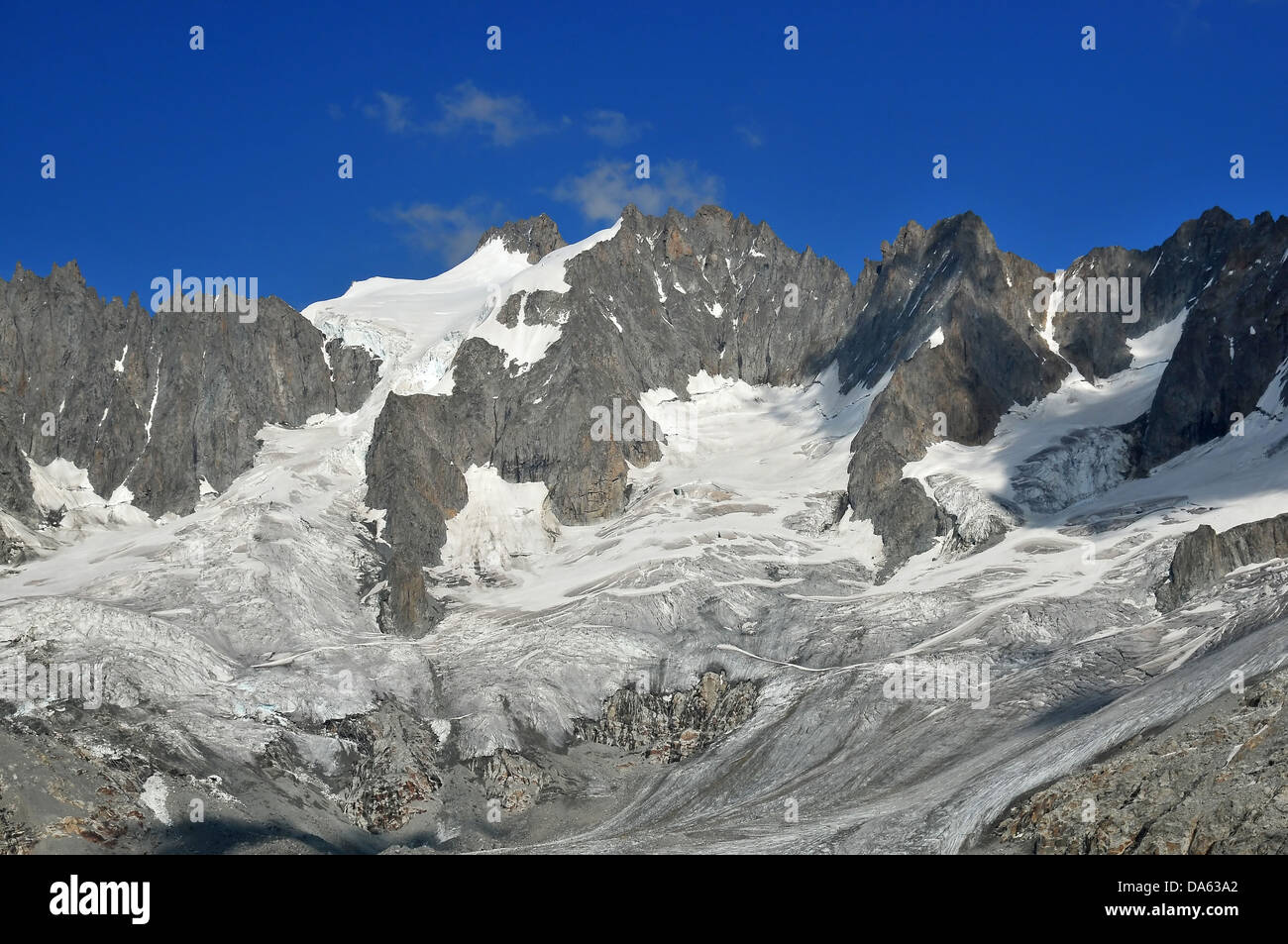 The Aiguille du Triollet and the Telefre glacier in the mont blanc ...