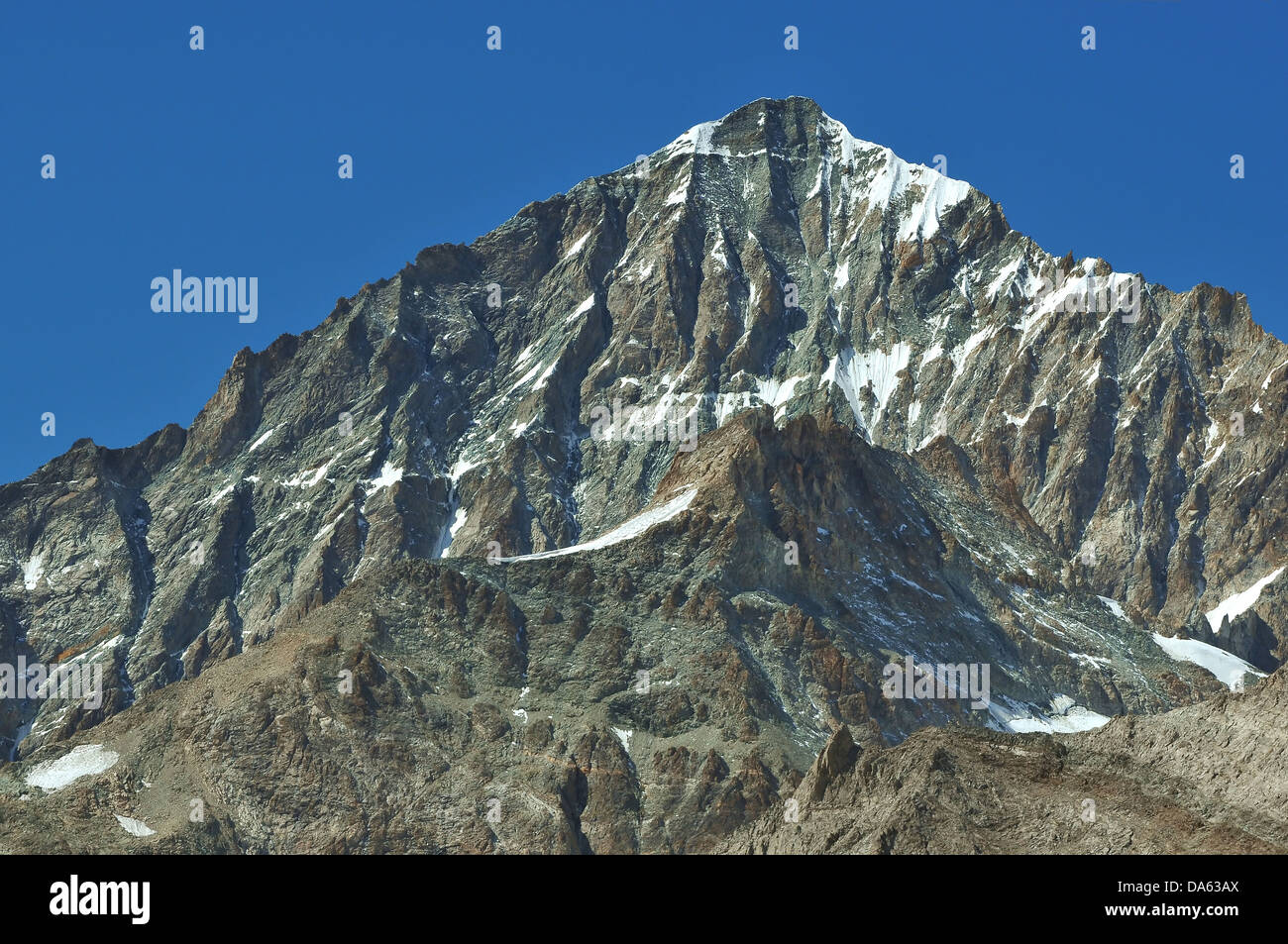the east face of the Dent Blanche, white tooth, above Zermatt in the ...