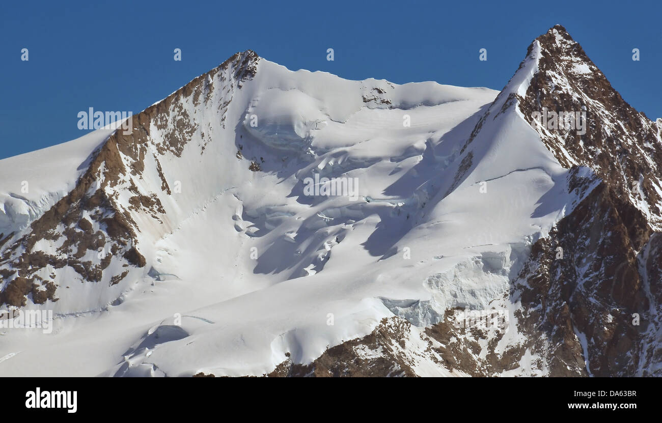 Two highest summits on the monte Rosa, the Ostspitze, and the ...
