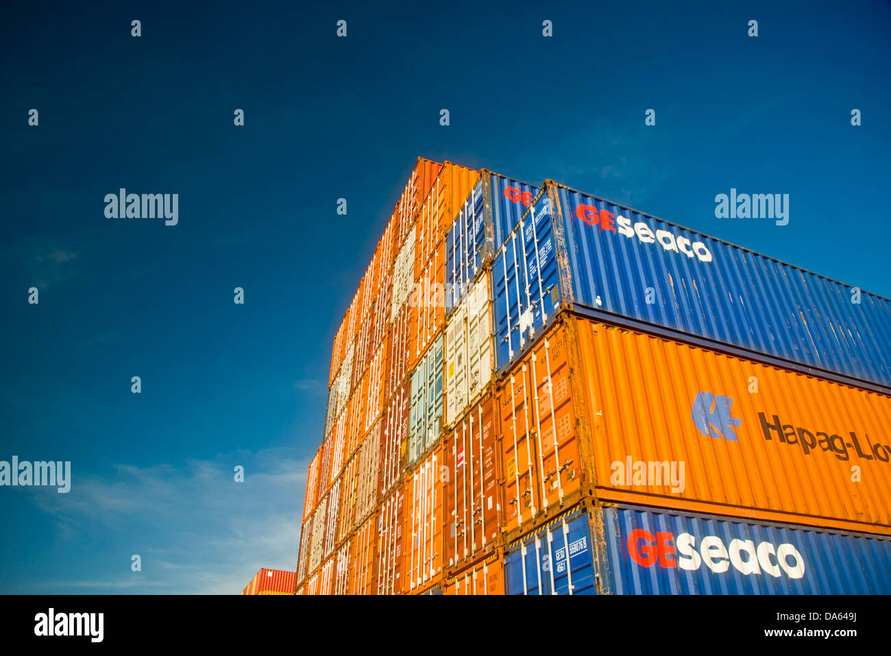 Container, loading station, Dornstadt, Ulm, Baden-Wurttemberg, Germany ...