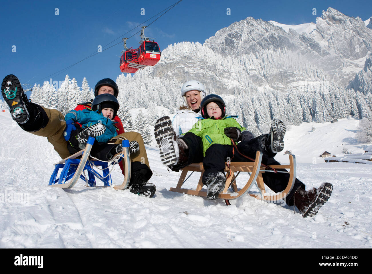 ride, toboggan, sledging, Gamplüt, Wildhaus, Wildhauser Schafberg ...