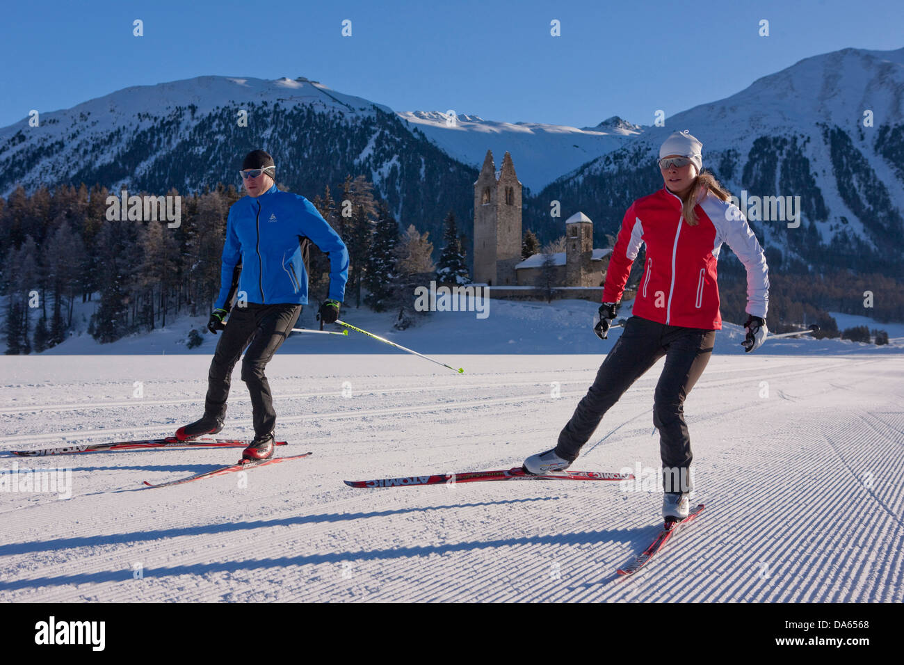 cross-country, ski, Celerina, winter, canton, GR, Graubünden, Grisons ...