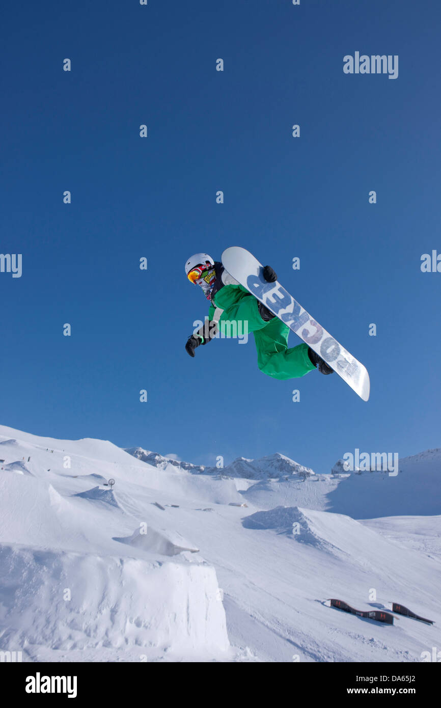 Snowborder, Snowpark, jump, jumping, snowboarding, winter, winter ...