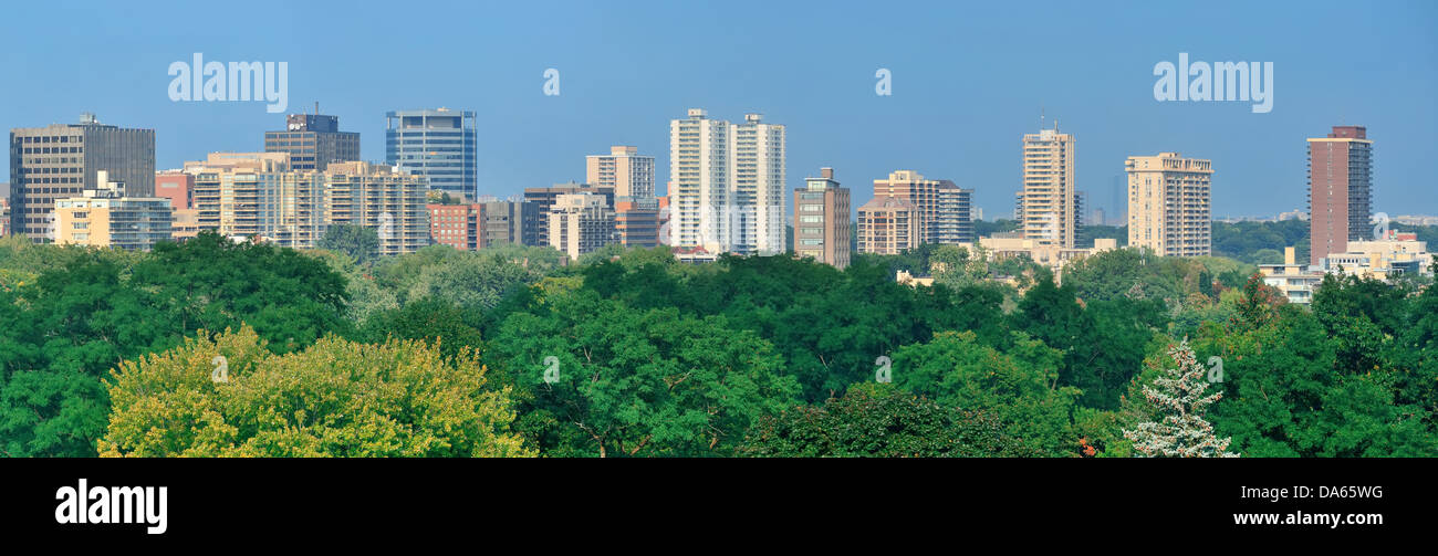 Toronto city skyline view with park and urban buildings panorama Stock ...