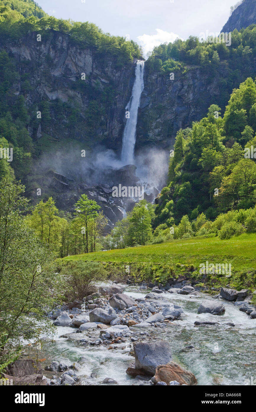 Waterfall, Foroglio, canton, TI, Ticino, South Switzerland, water ...