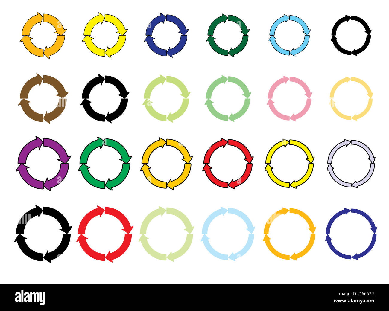 set of color cycling arrows Stock Photo - Alamy