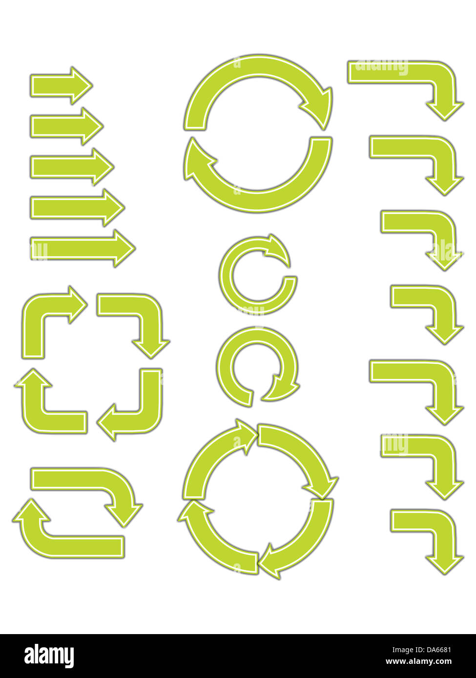 set of straight and circular pointers with shadows Stock Photo - Alamy