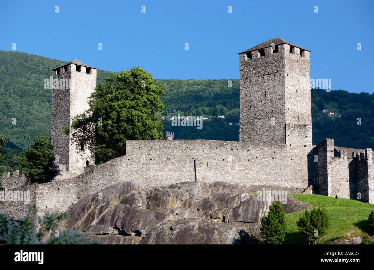 Castello Grande, Bellinzona, building, construction, Castle, canton, TI ...