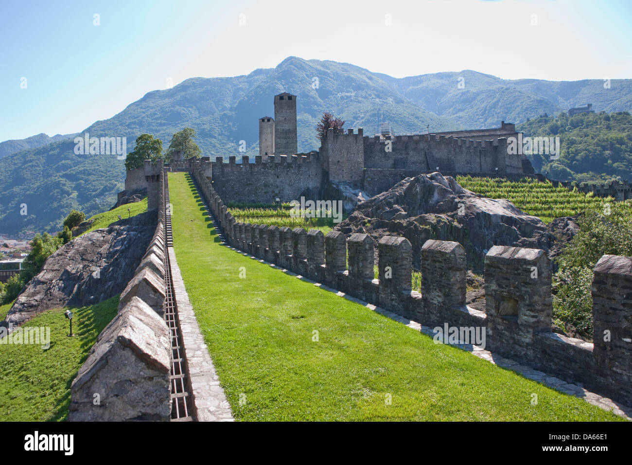 Castello Grande, Bellinzona, building, construction, Castle, canton, TI ...