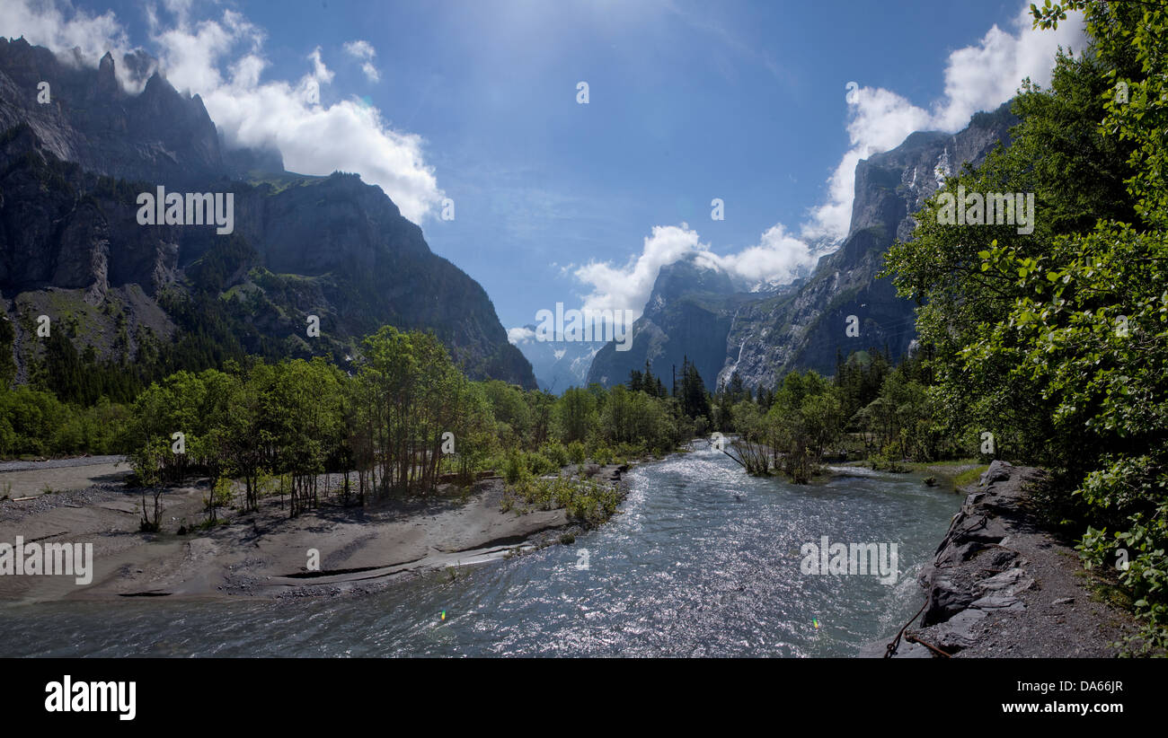 Gasterental, Kander, canton, Bern, river, flow, brook, body of water ...