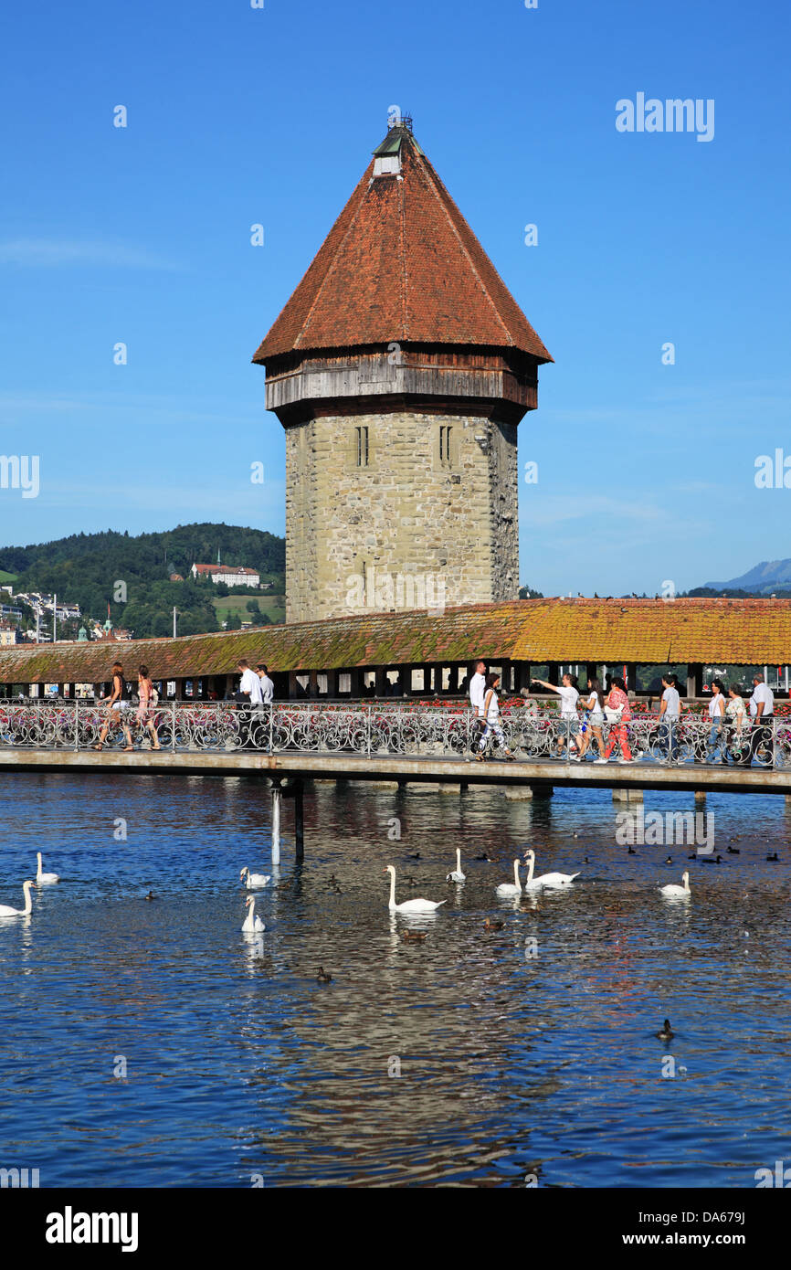 Chapel bridge water tower lucerne hi-res stock photography and images ...