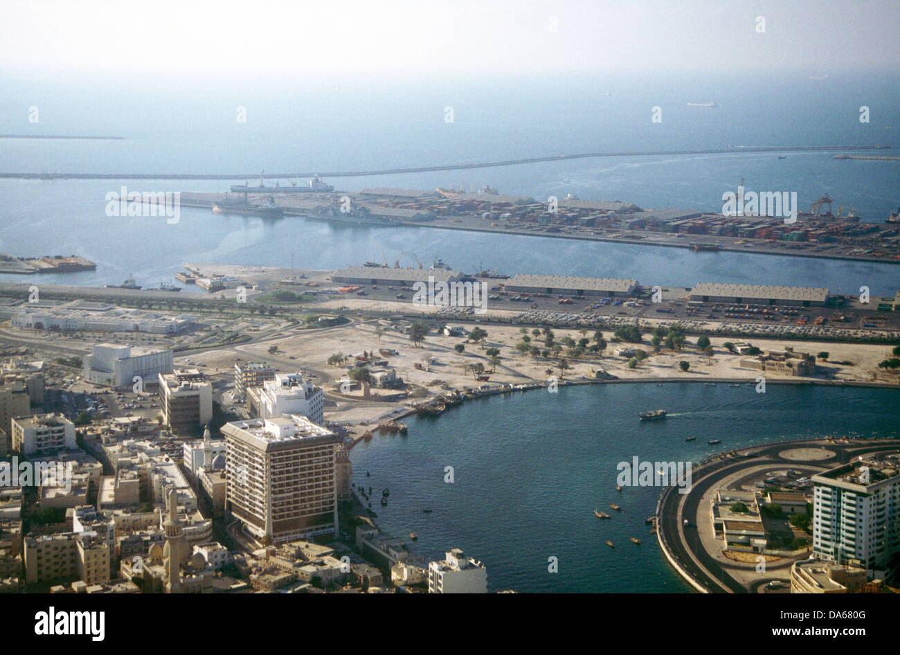 Aerial View of Dubai Port UAE Stock Photo - Alamy