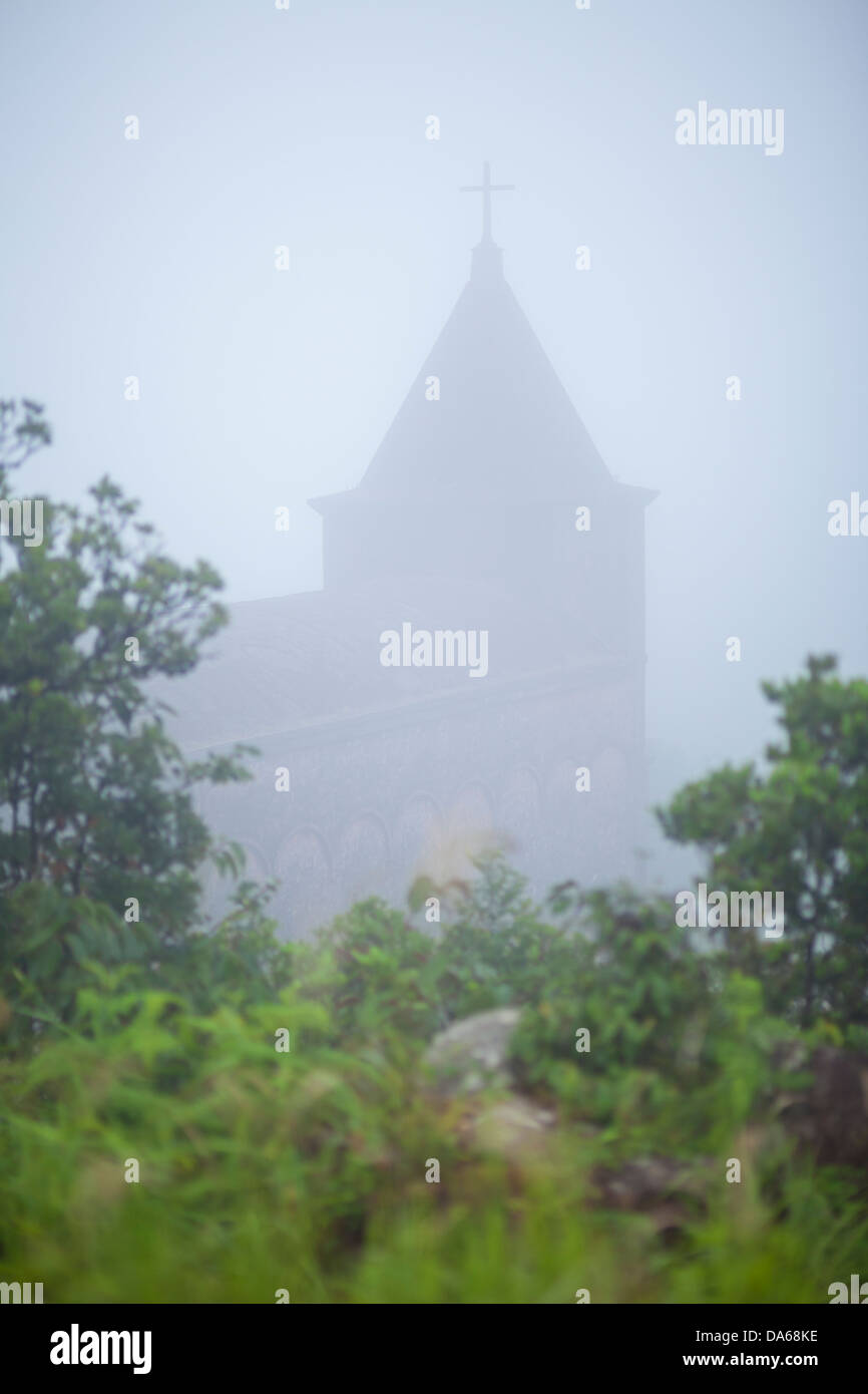 Abandoned church in mist hi-res stock photography and images - Alamy