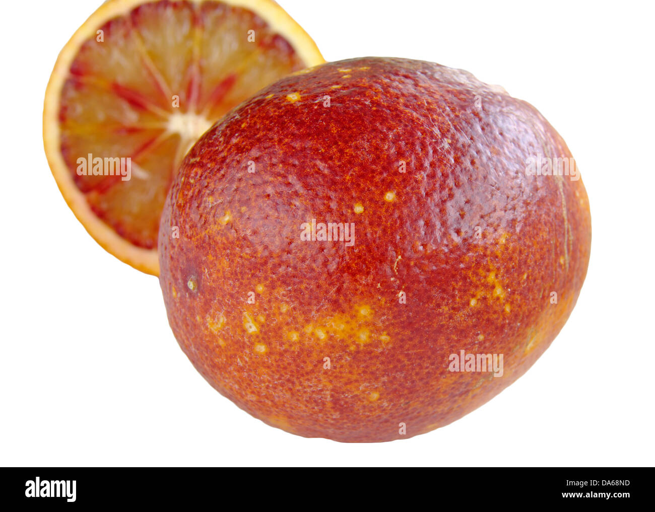 Blood red orange slice isolated on white background Stock Photo - Alamy
