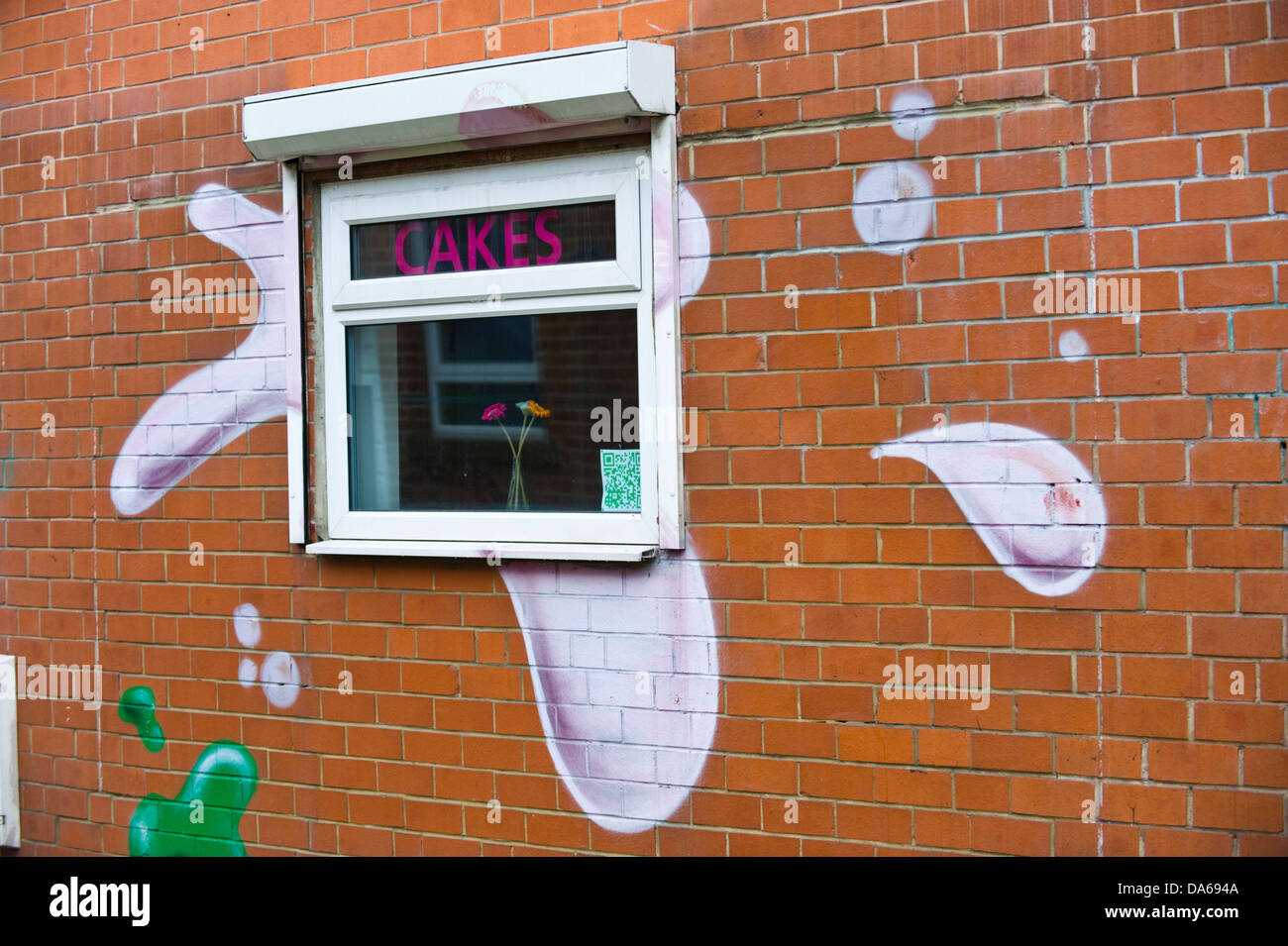 Graffiti on wall of cafe in Leeds West Yorkshire England UK Stock Photo ...