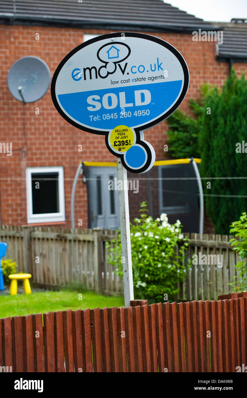 House sold sign in Leeds West Yorkshire England UK Stock Photo - Alamy