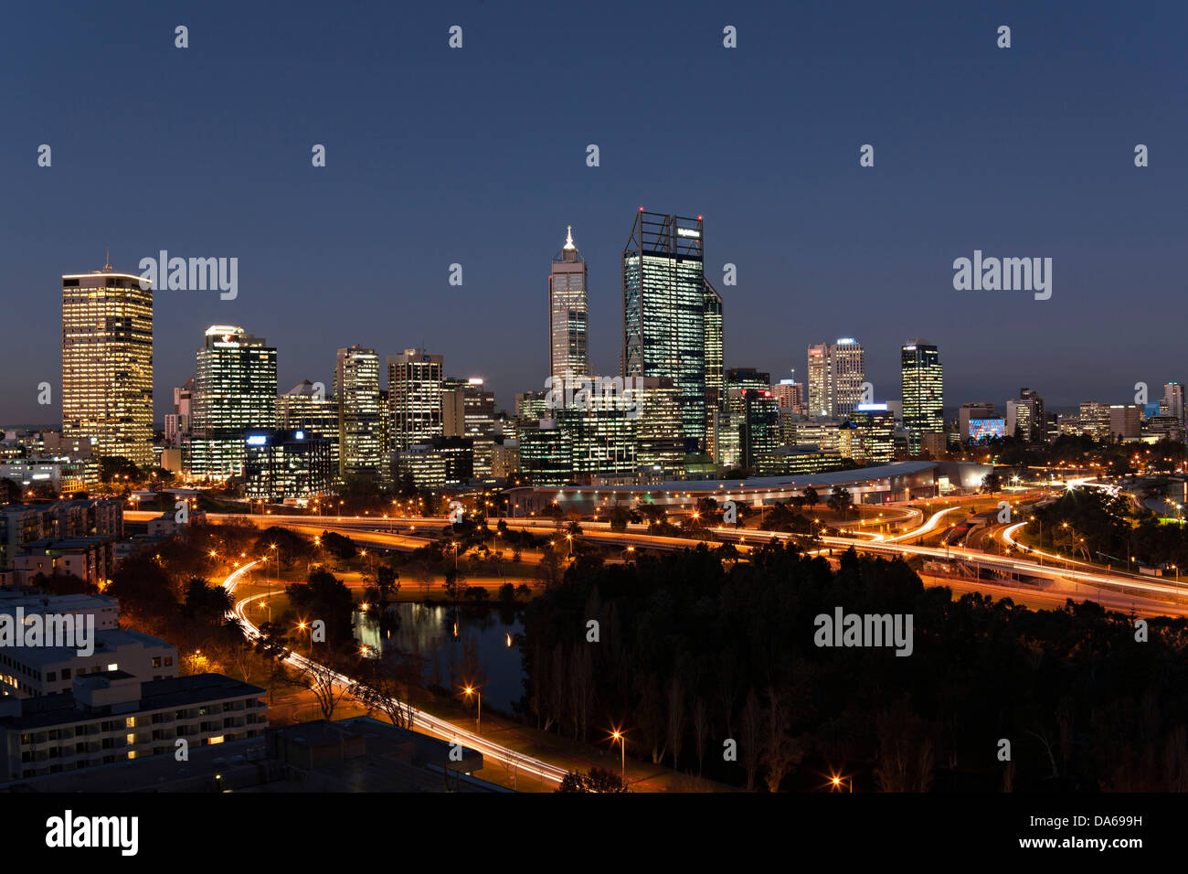 Perth City Skyline at night, Western Australia Stock Photo - Alamy