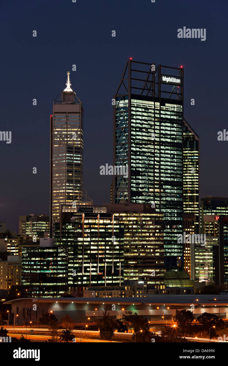Perth City Skyline at night, Western Australia Stock Photo - Alamy