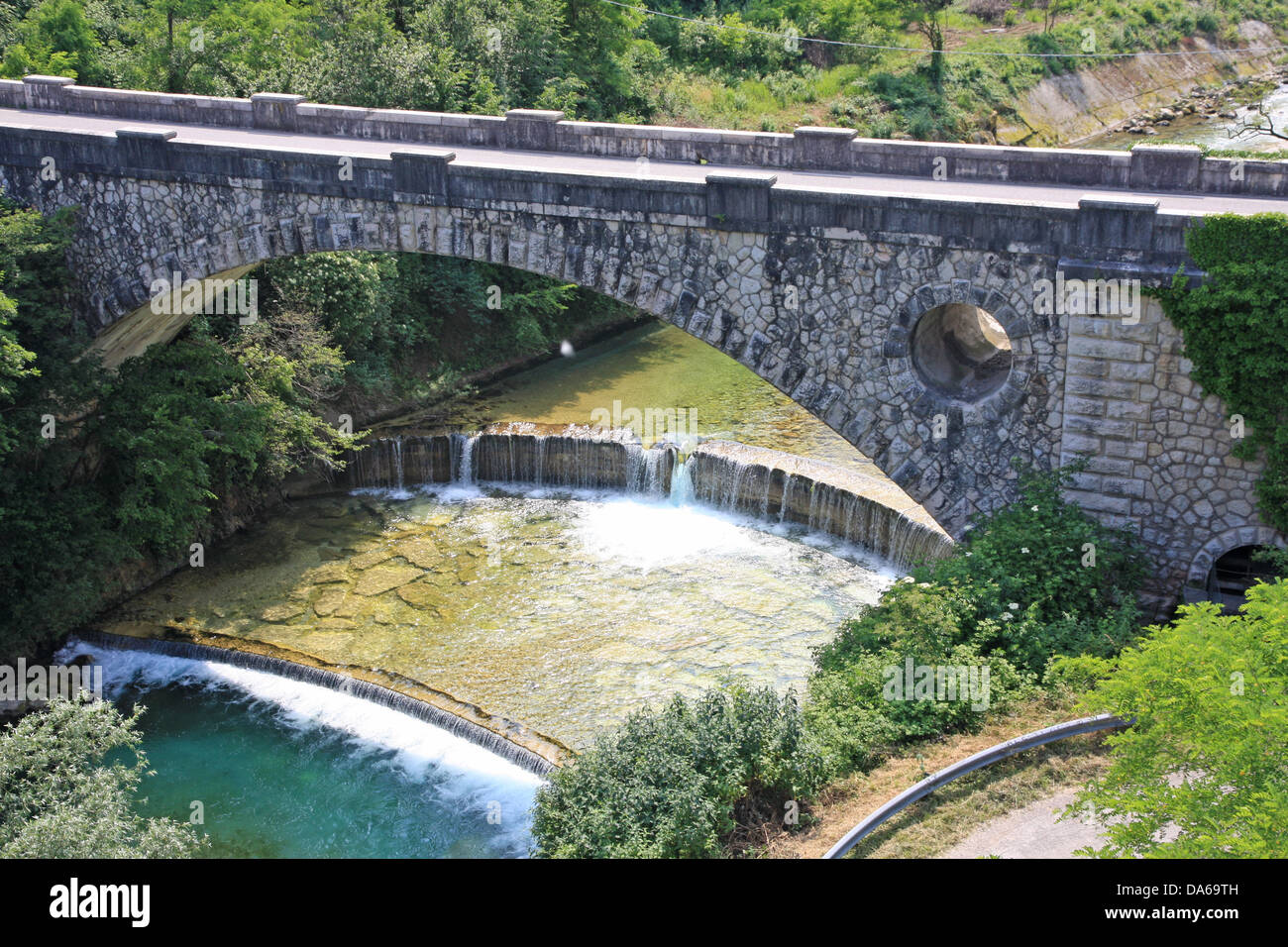 old stone bridge over the river in the mountains with Stock Photo - Alamy