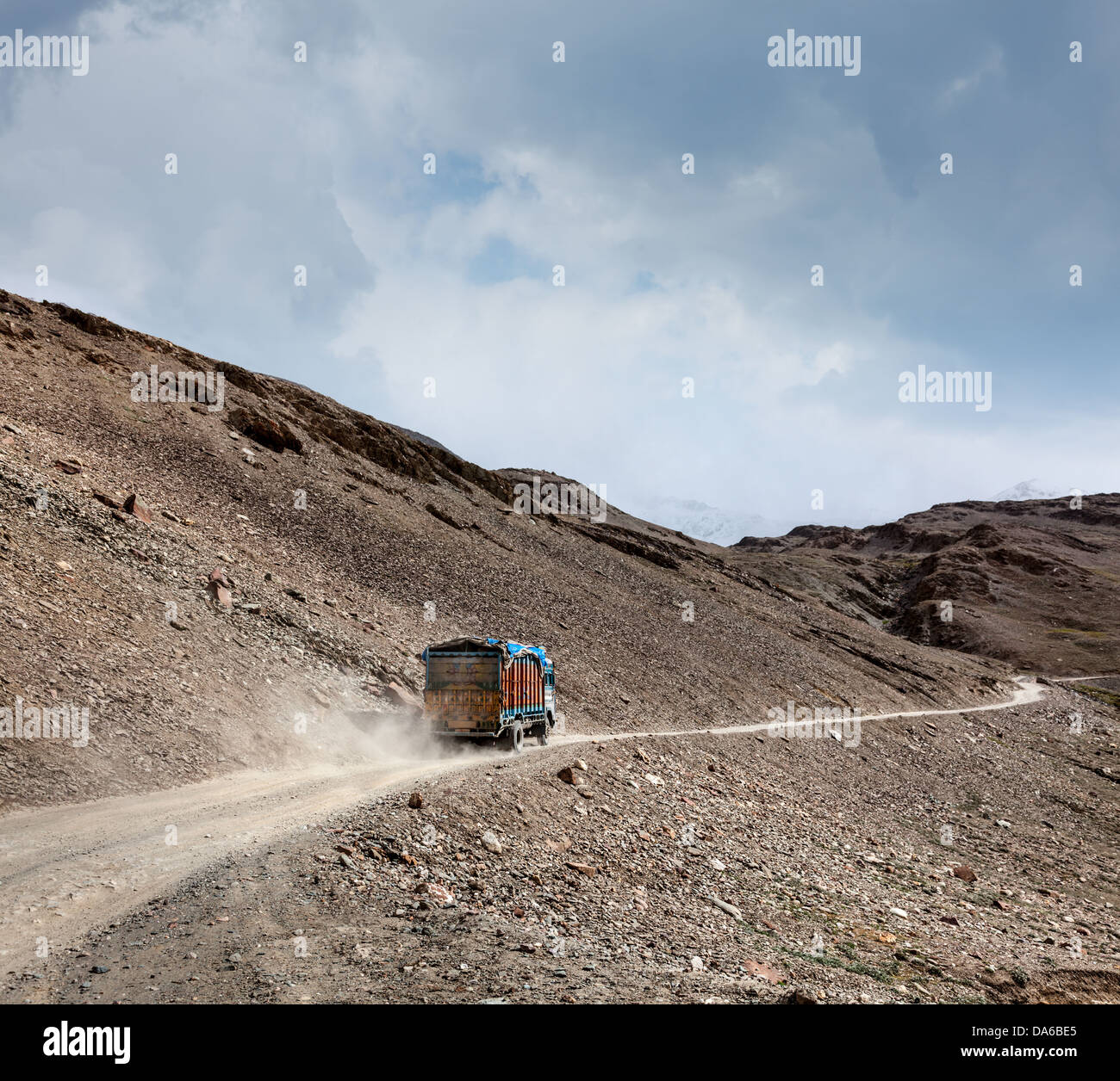 Travel image of Manali-Leh Road in Indian Himalayas with lorry ...
