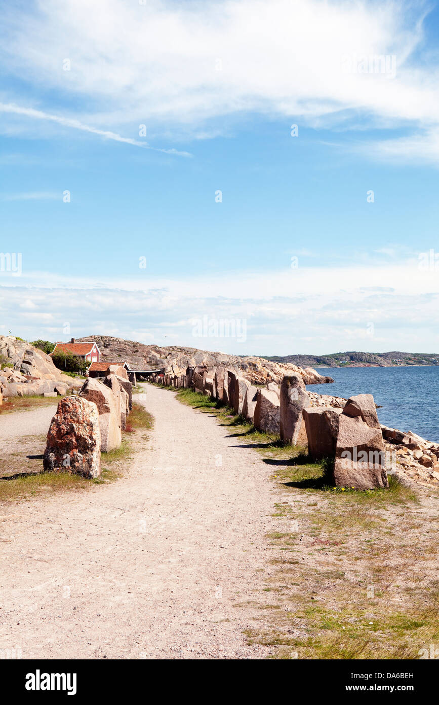 Lysekil, Path along sea coast Stock Photo - Alamy