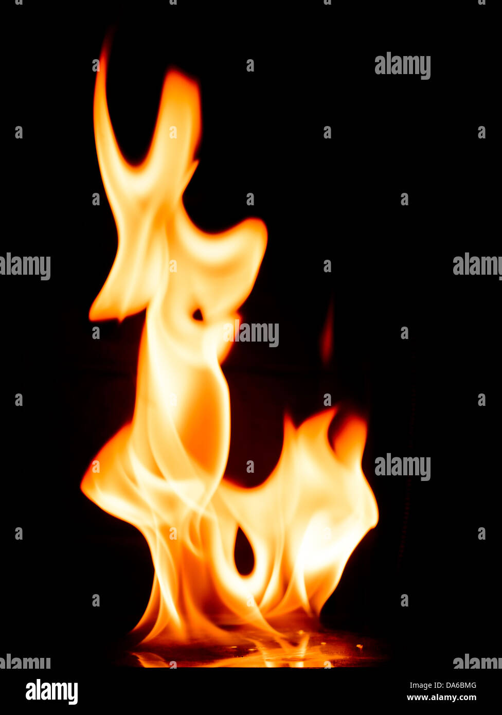 Fire flames burning on black background Stock Photo - Alamy