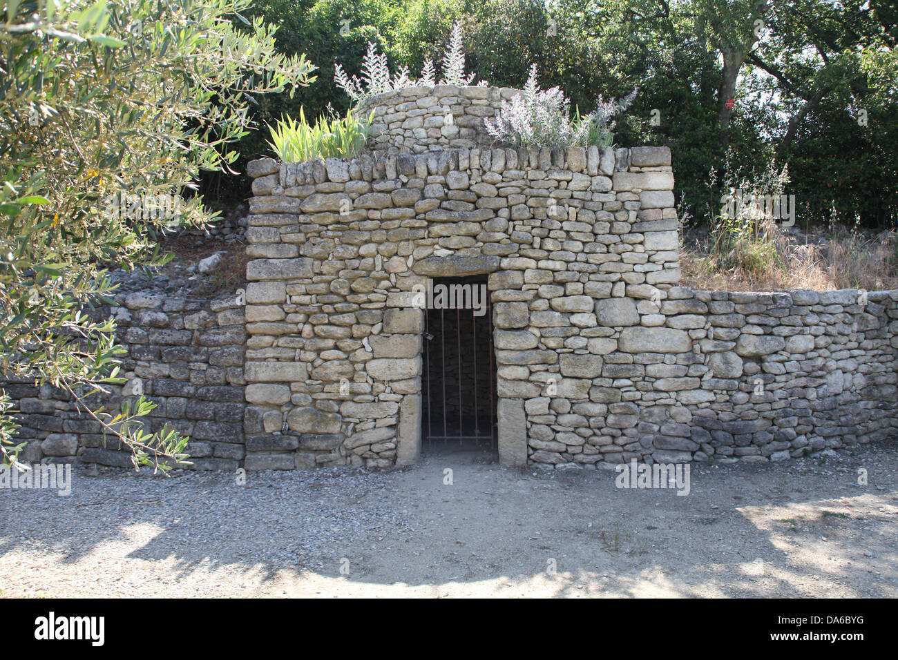 Capitelle in Gallo Roman oppidum at Villevielle, Gard, France Stock ...