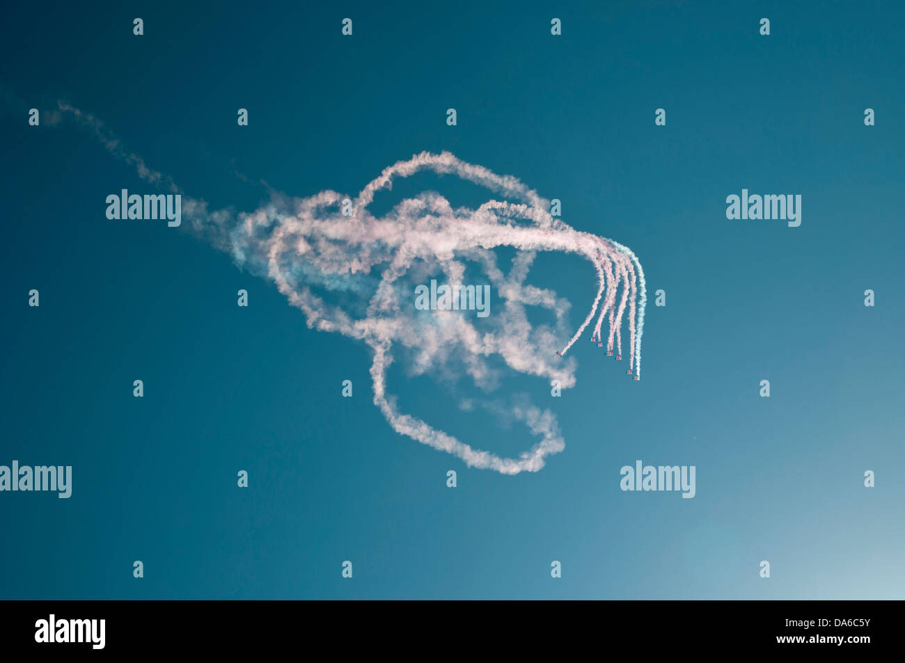 Llandudno Air show RAF Falcons parachute display team Stock Photo - Alamy