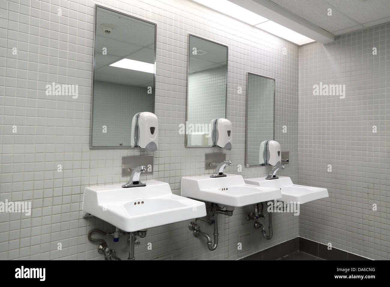 Clean new public toilet room empty Stock Photo - Alamy