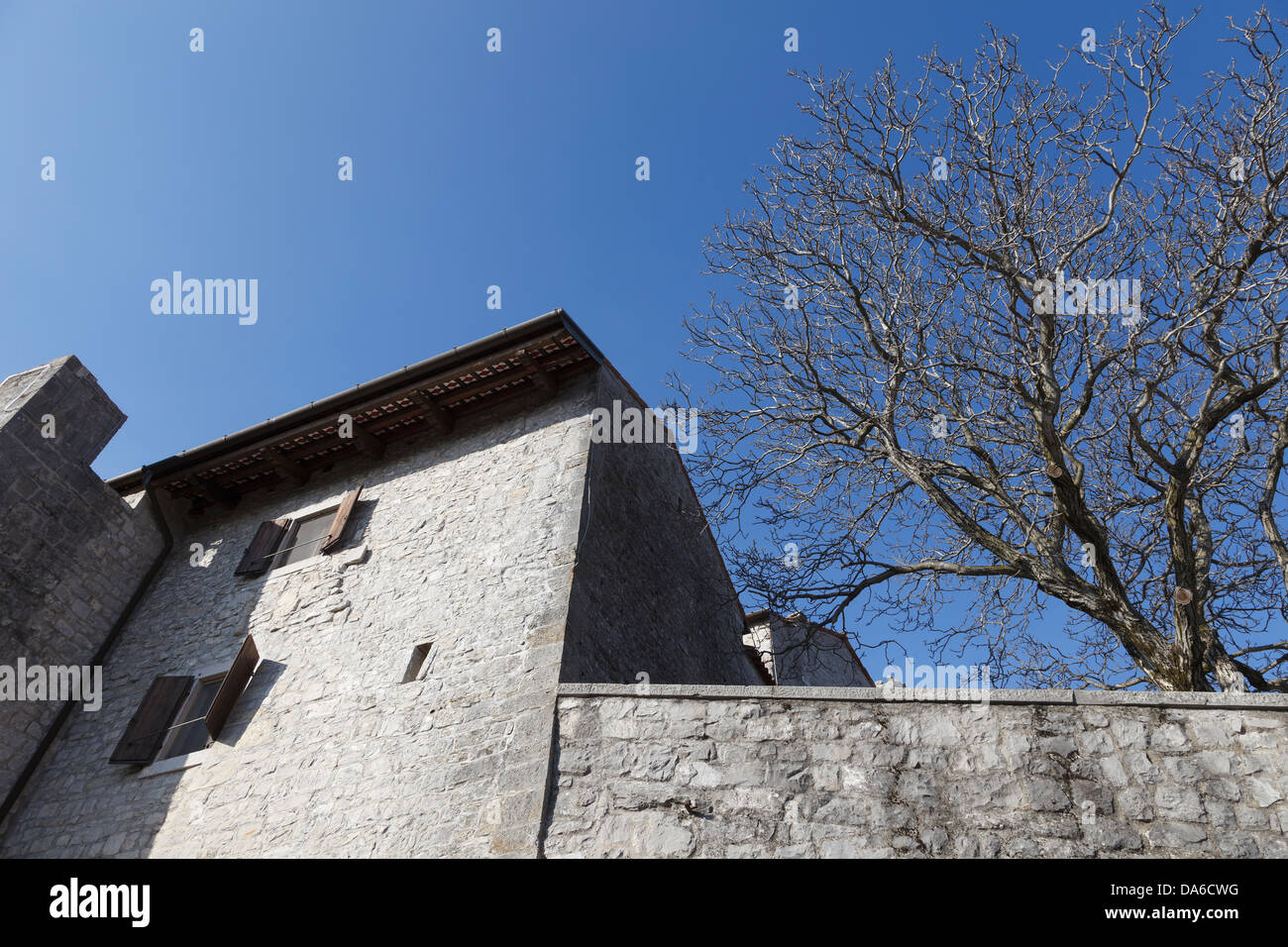 Fortified walls, Castelmonte village,Friuli,Italy Stock Photo - Alamy