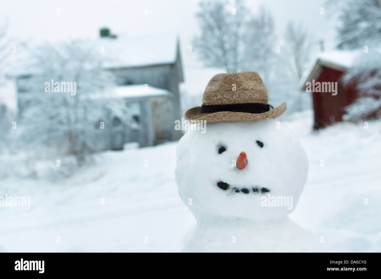 Snowman with hat hi-res stock photography and images - Alamy