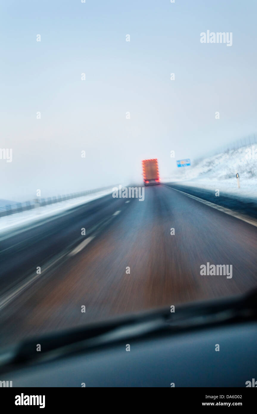 Highway as seen from speeding car Stock Photo - Alamy