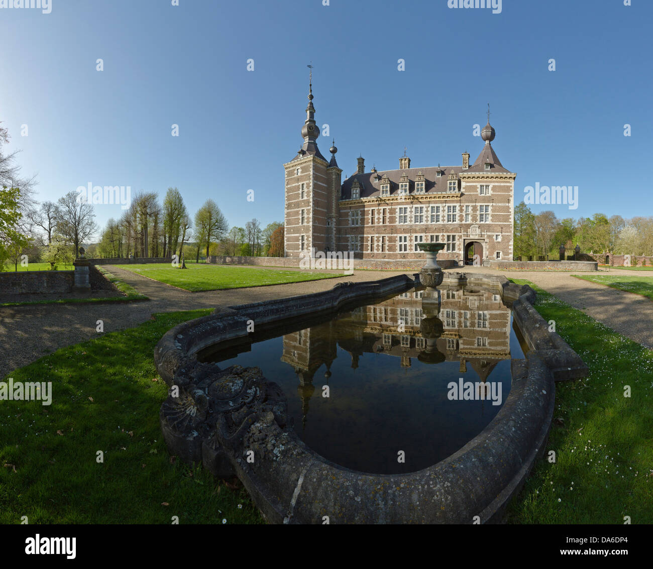 Limburg, Netherlands, Europe, Eijsden, Eysden, castle, water, trees ...