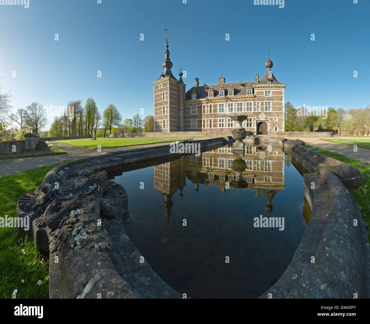Limburg, Netherlands, Europe, Eijsden, Eysden, castle, water, trees ...