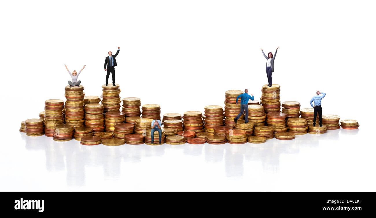 euro coin on white background and people Stock Photo - Alamy