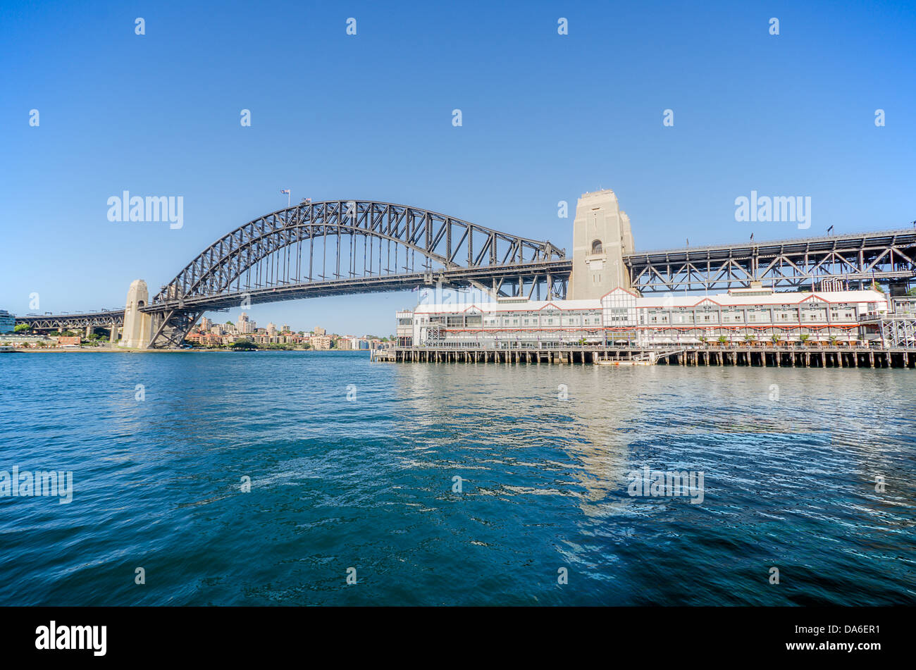Walsh bay and the iconic Sydney Harbour Bridge Stock Photo - Alamy