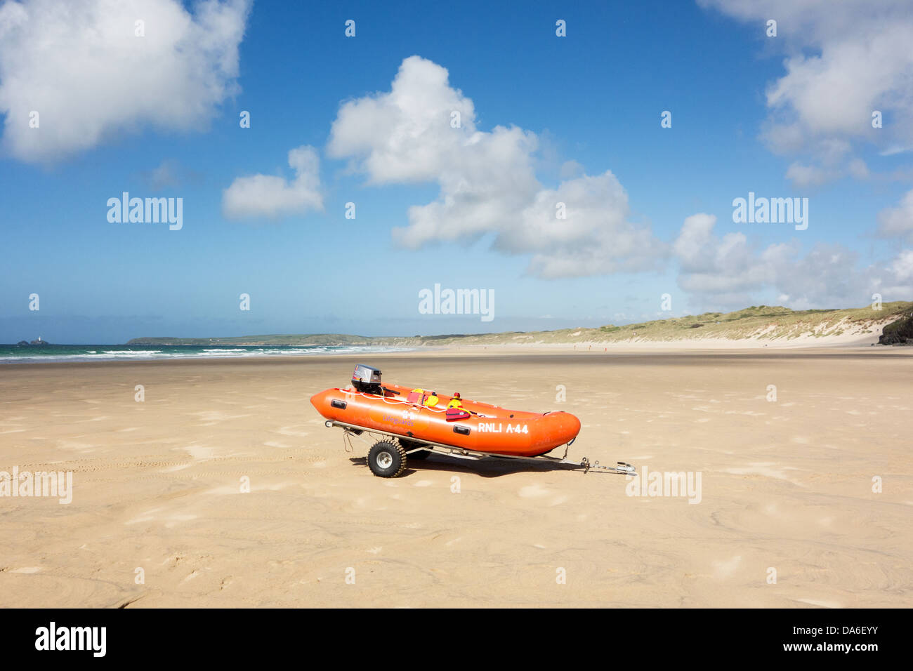 Royal National Lifeboat Institution boat, Cornish North Coast, Cornwall ...