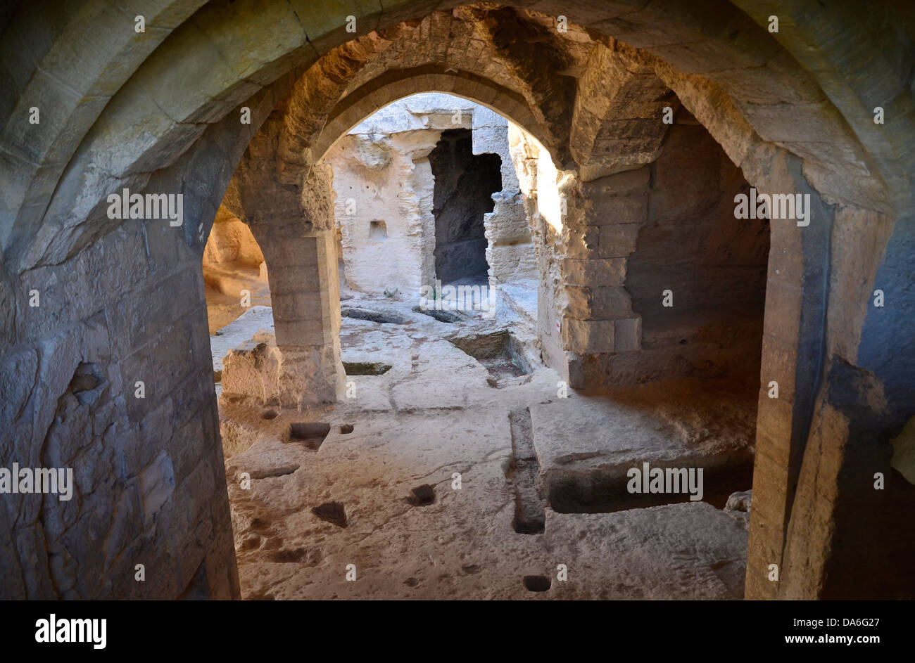 The cave of st roman includes a chapel hi-res stock photography and ...