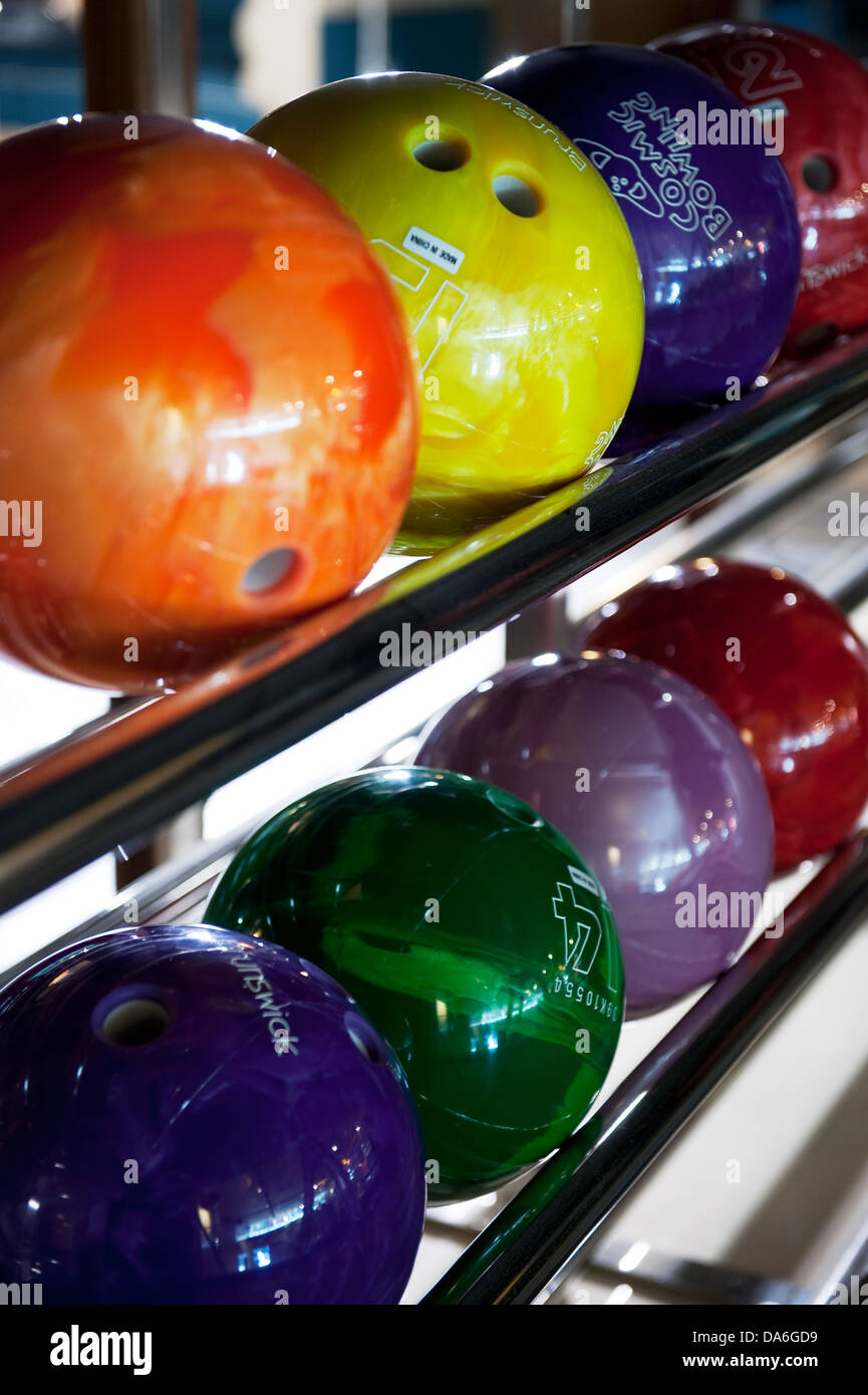 Colorful bowling balls Stock Photo - Alamy