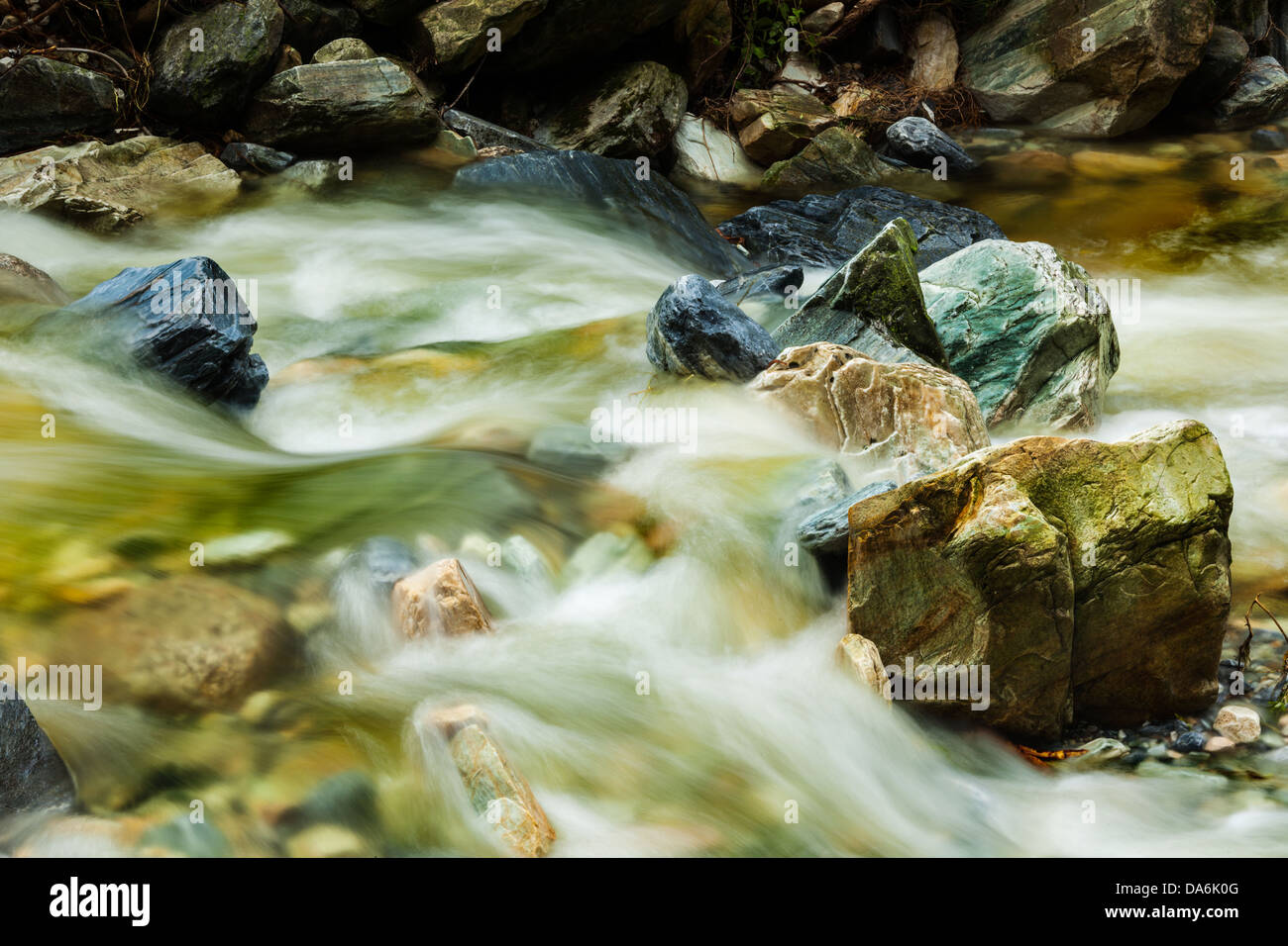 Mountain stream and rocks. Long exposure Stock Photo - Alamy