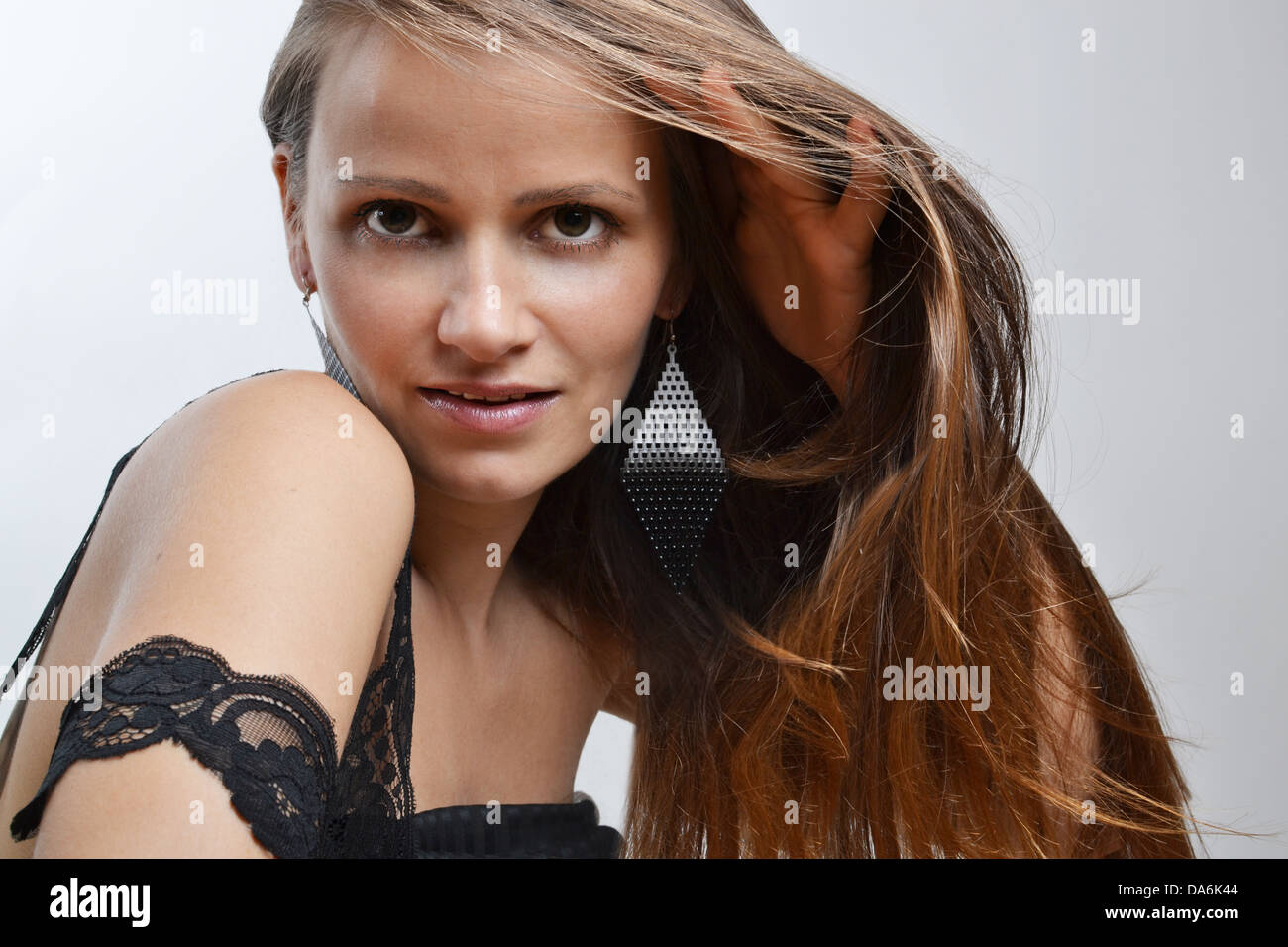 fashion photo of beautiful woman in studio Stock Photo - Alamy