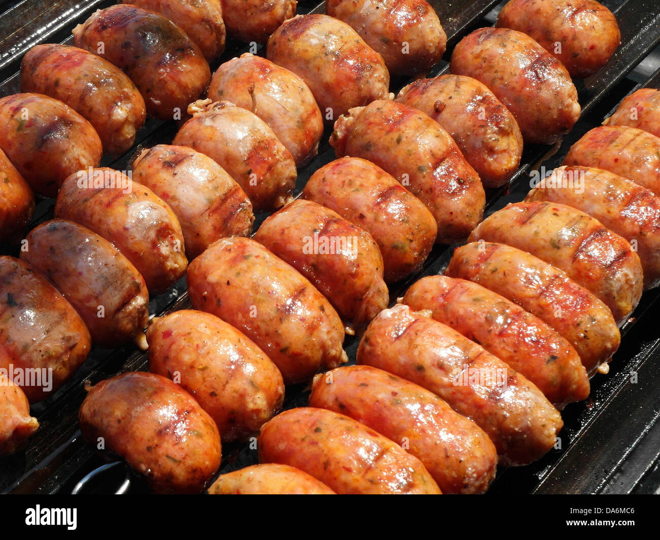 Creole sausages barbecue grill Stock Photo - Alamy
