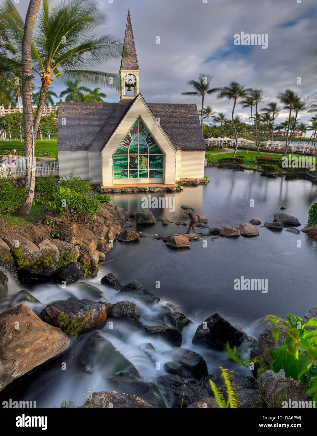 USA, United States, America, Hawaii, Maui, Church, Water, Palm Trees ...