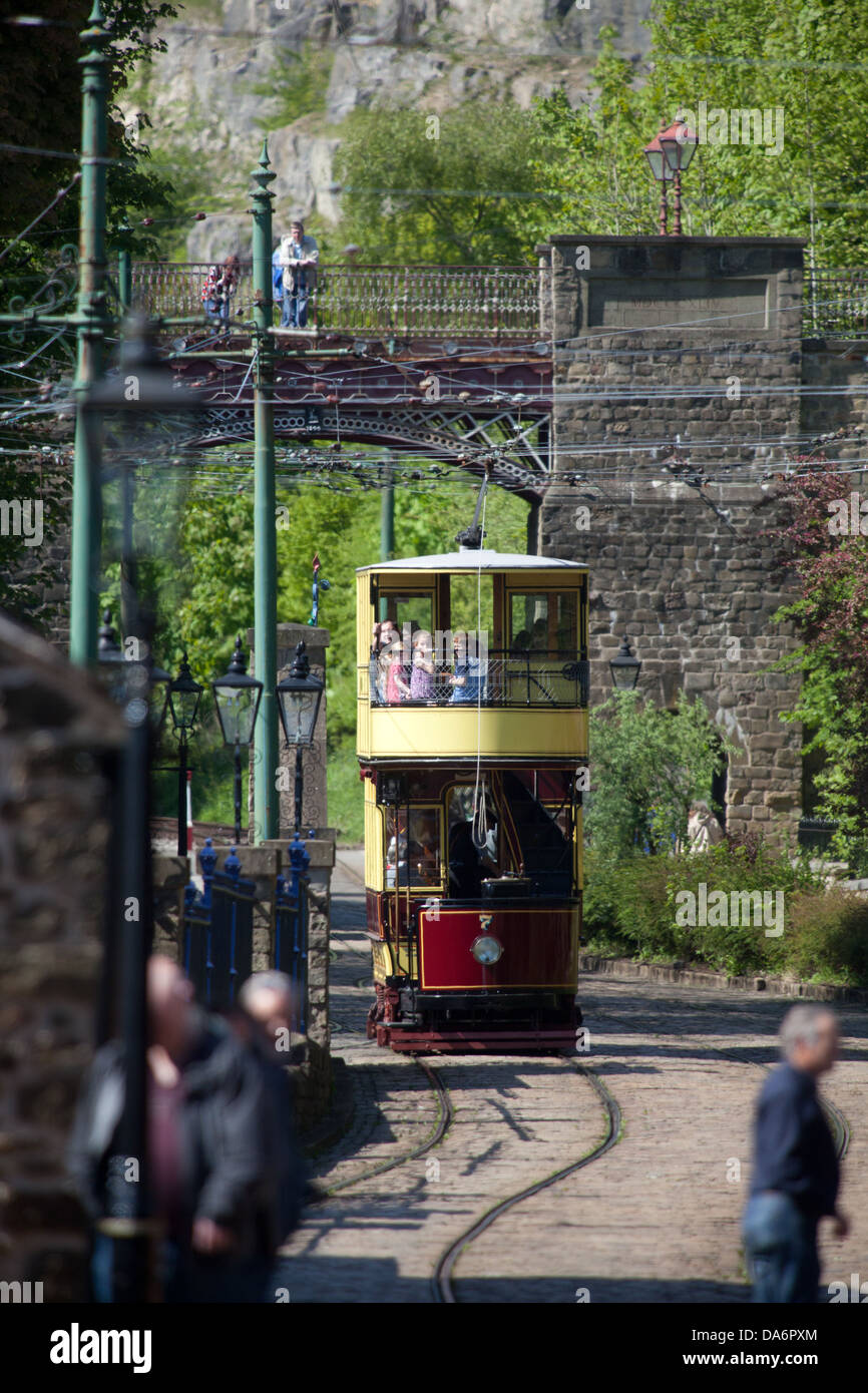Trams drivers and passengers at the National Tramway museum, crich ...