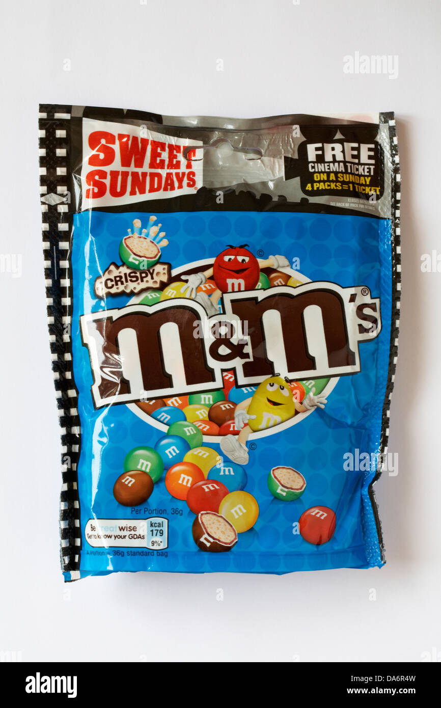 Packet of crispy M&Ms isolated on white background Stock Photo - Alamy