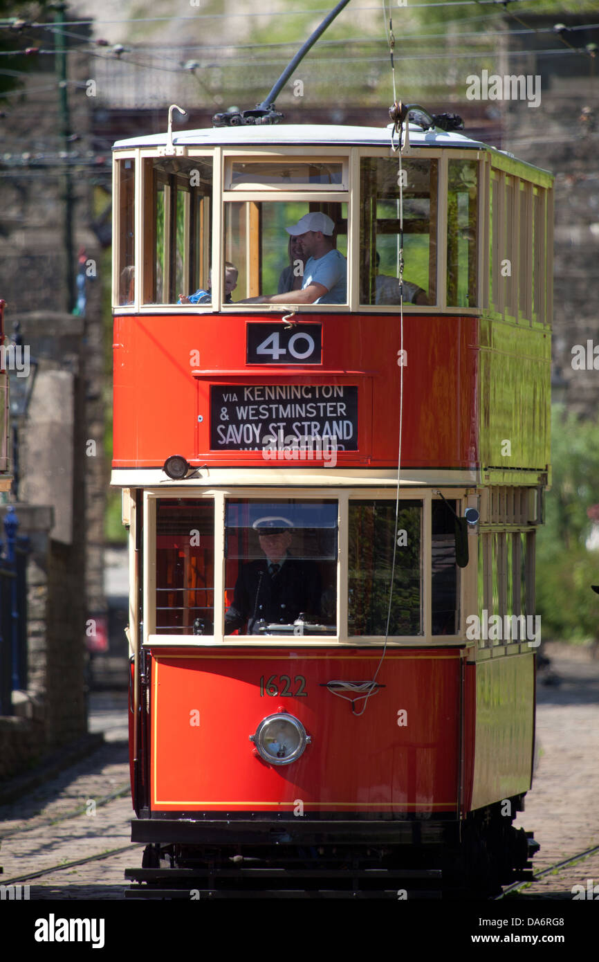 Trams drivers and passengers at the National Tramway museum, crich ...