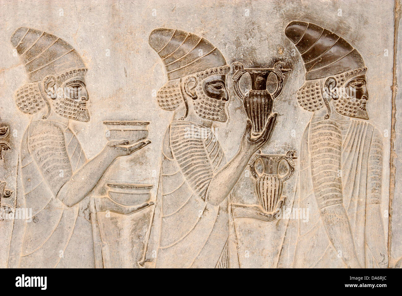 Bas reliefs at the walls of Apadana Palace and Staircase, Persepolis ...