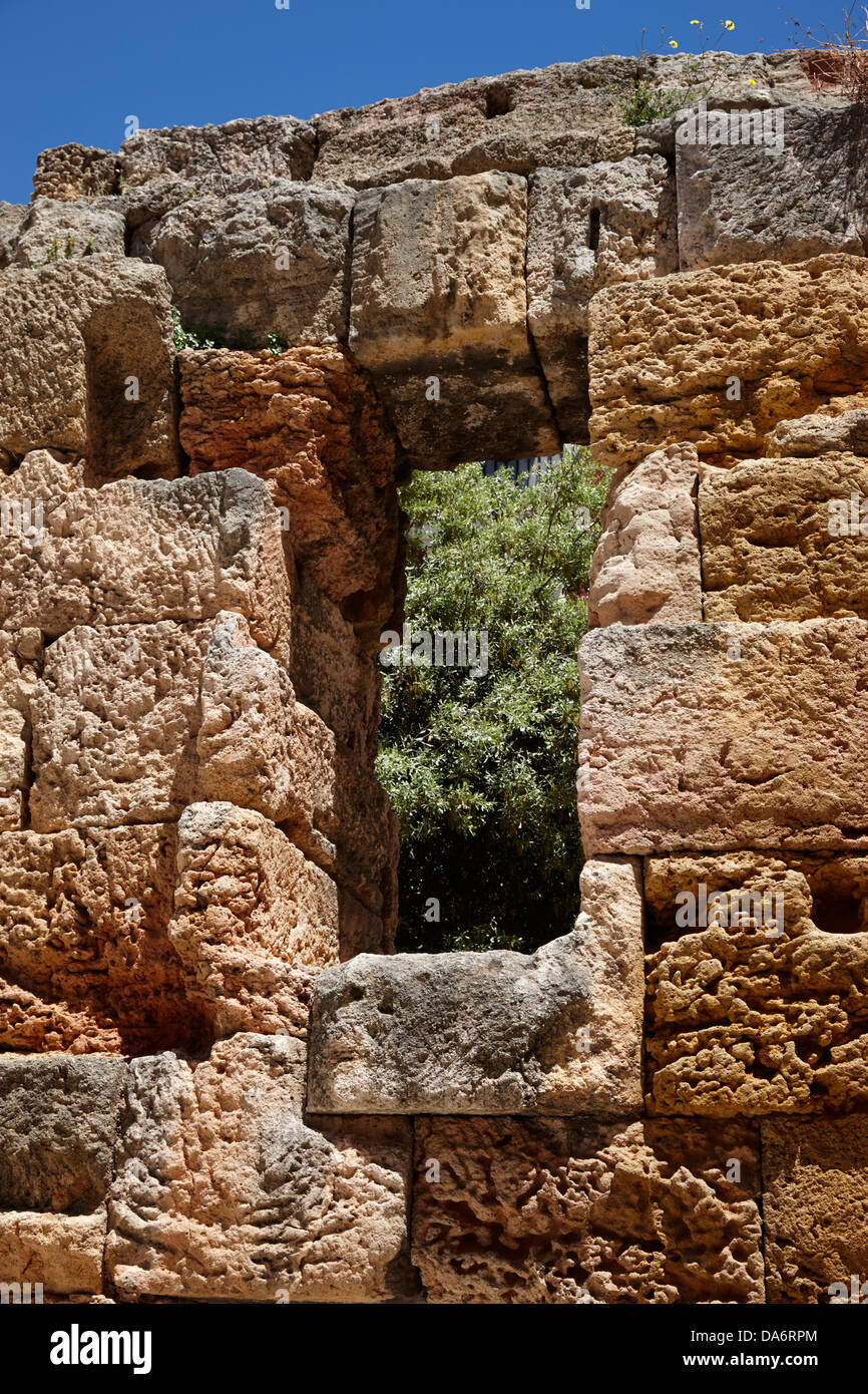 section of old wall in roman ruins of tarraco unesco world heritage ...