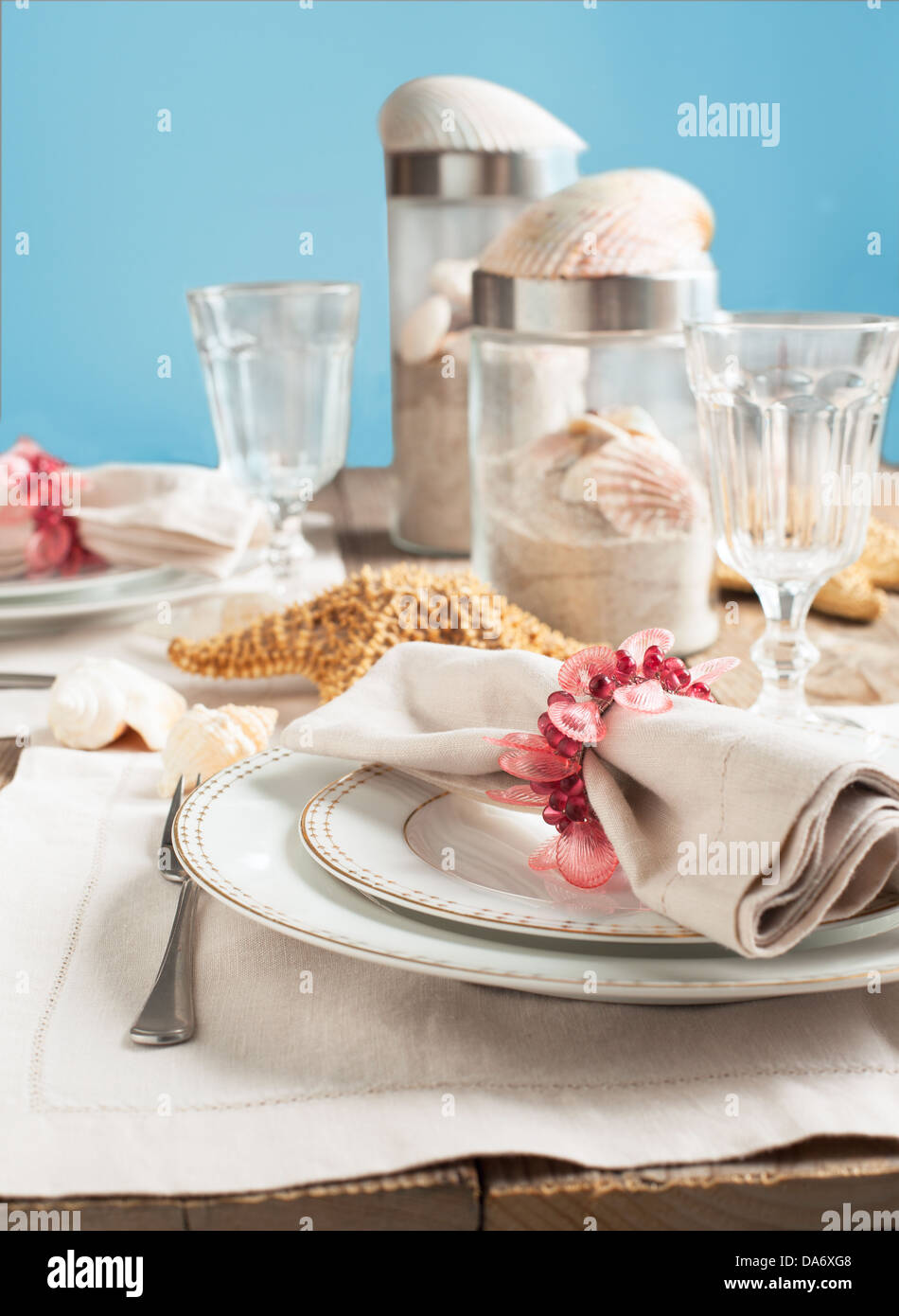 Summer table setting Stock Photo - Alamy